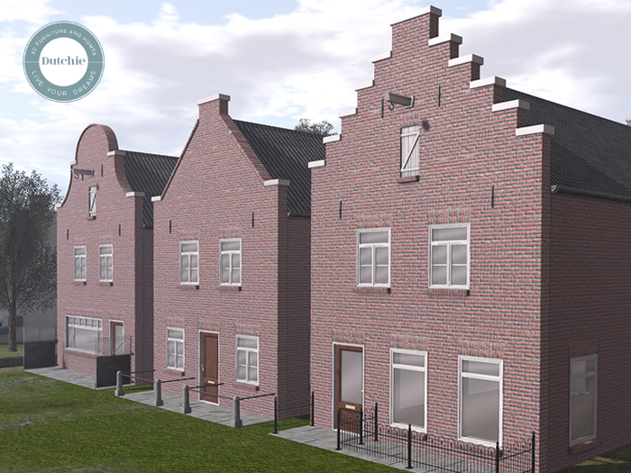 Second Life Marketplace - Red Brick Buildings with Dutch Facades